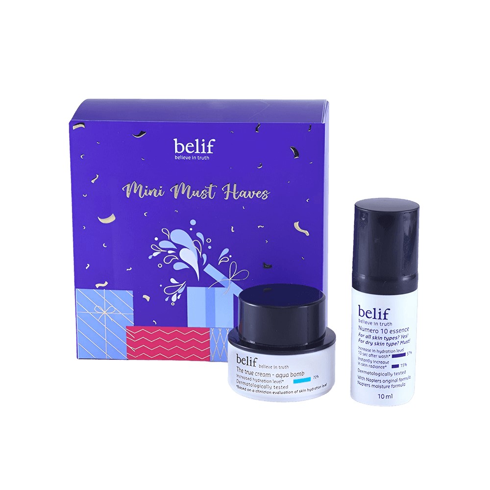 Belif Numero 10 Essence Serum & Aqua Bomb Face Cream Skin Care Kit ...