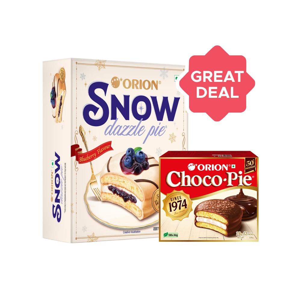 Orion Choco Pie + Blueberry Snow Dazzle Choco Pie Combo Price - Buy ...