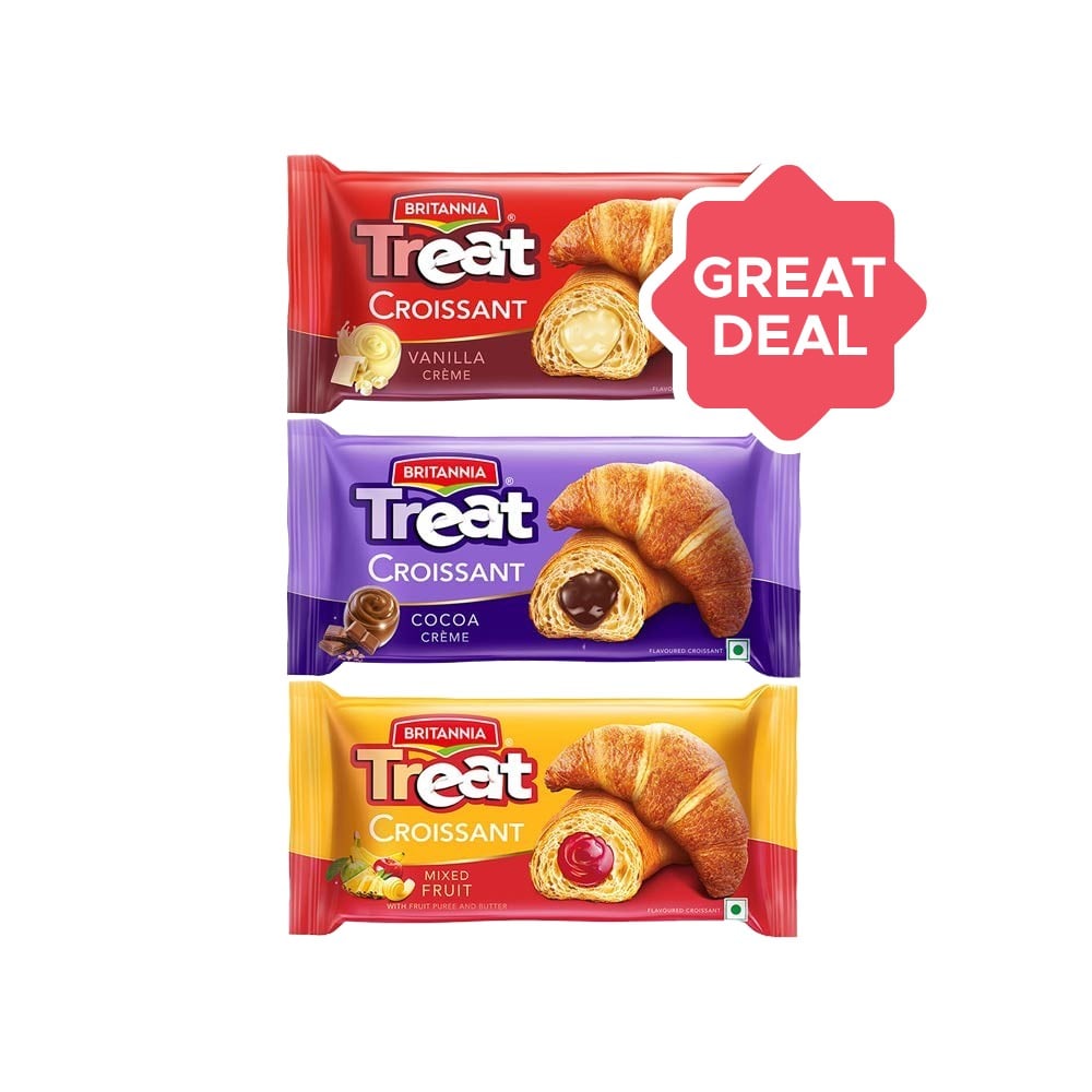 Britannia Treat Croissant with Vanilla Creme Filling + Croissant with ...