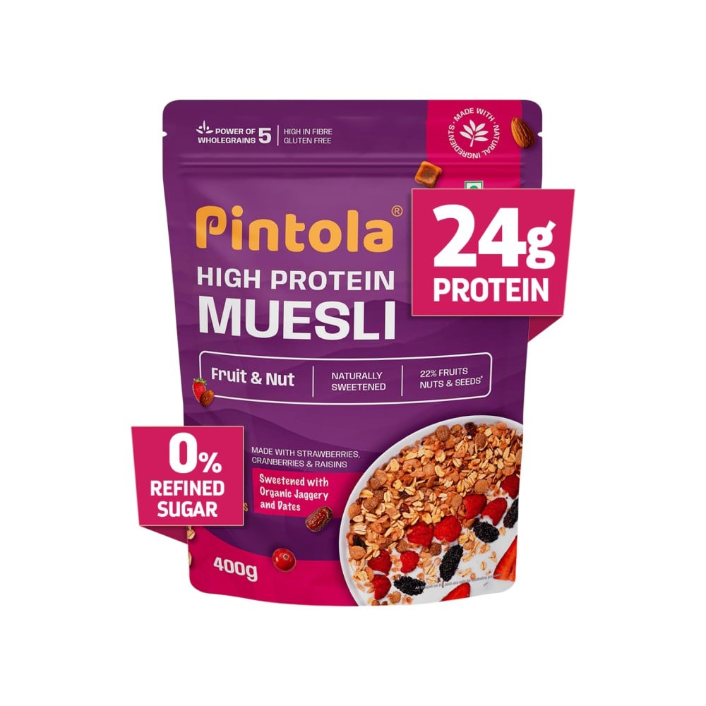 Pintola High Protein Fruit and Nut Muesli 24g Protein Price - Buy ...