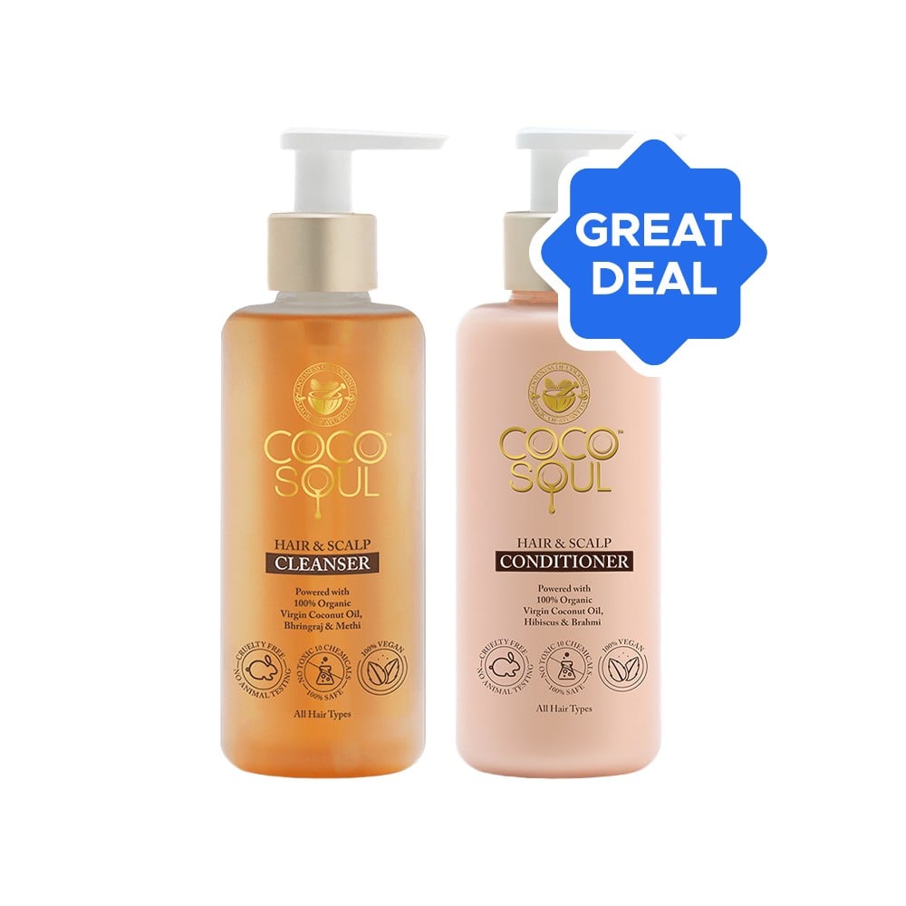 Coco Soul Hair + Scalp Conditioner with Coconut & Ayurveda + Shampoo ...
