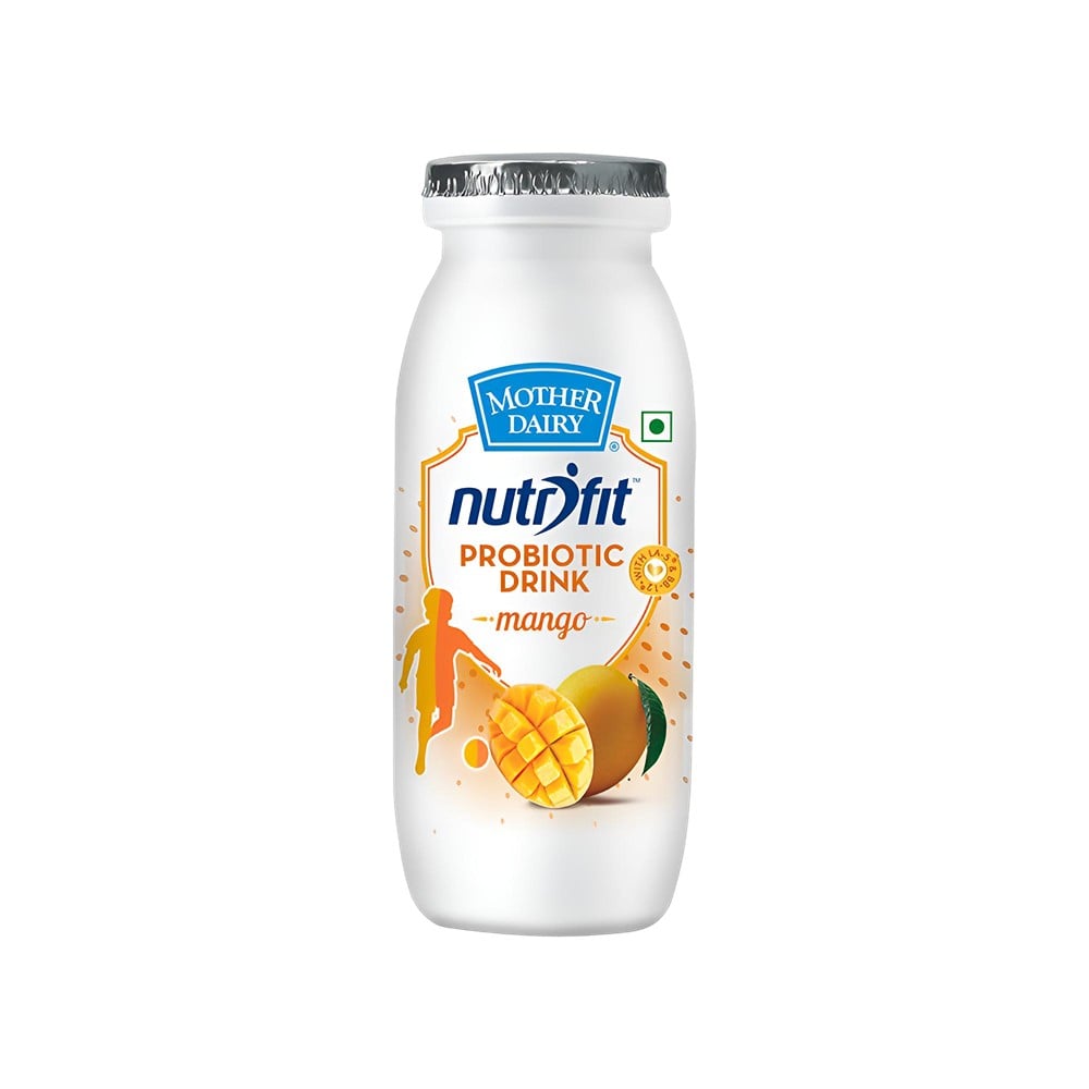 Mother Dairy Nutri Fit Probiotic Drink Mango Lassi Price - Buy Online ...