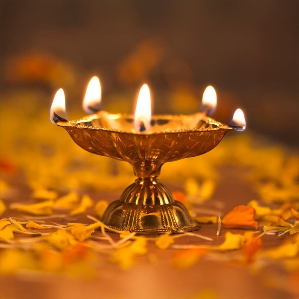 Brass Diya (Golden) for Pooja by Fabindia Price - Buy Online at Best ...