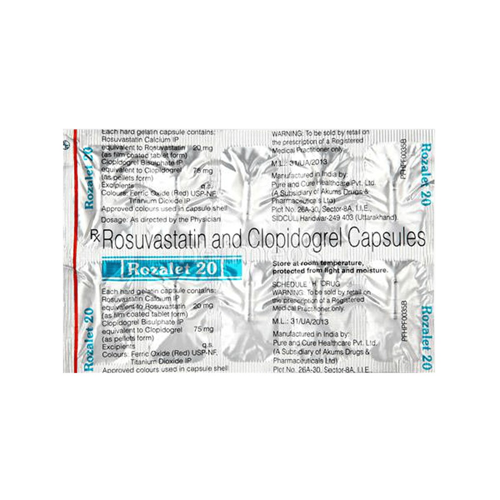 Rozalet 20mg Strip Of 10 Tablets Price - Buy Online at ₹237 in India