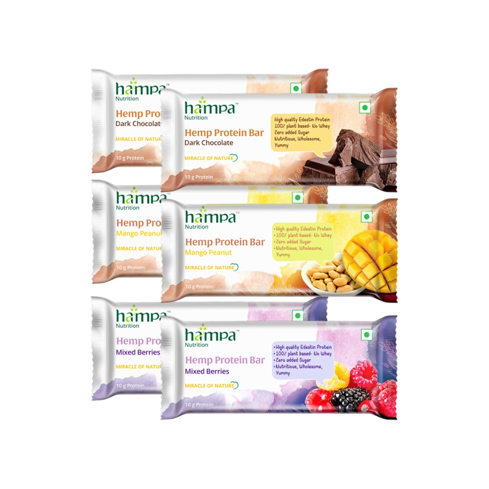 Hampa Hemp Assorted Flavoured Protein Bar Combo Price - Buy Online at ...