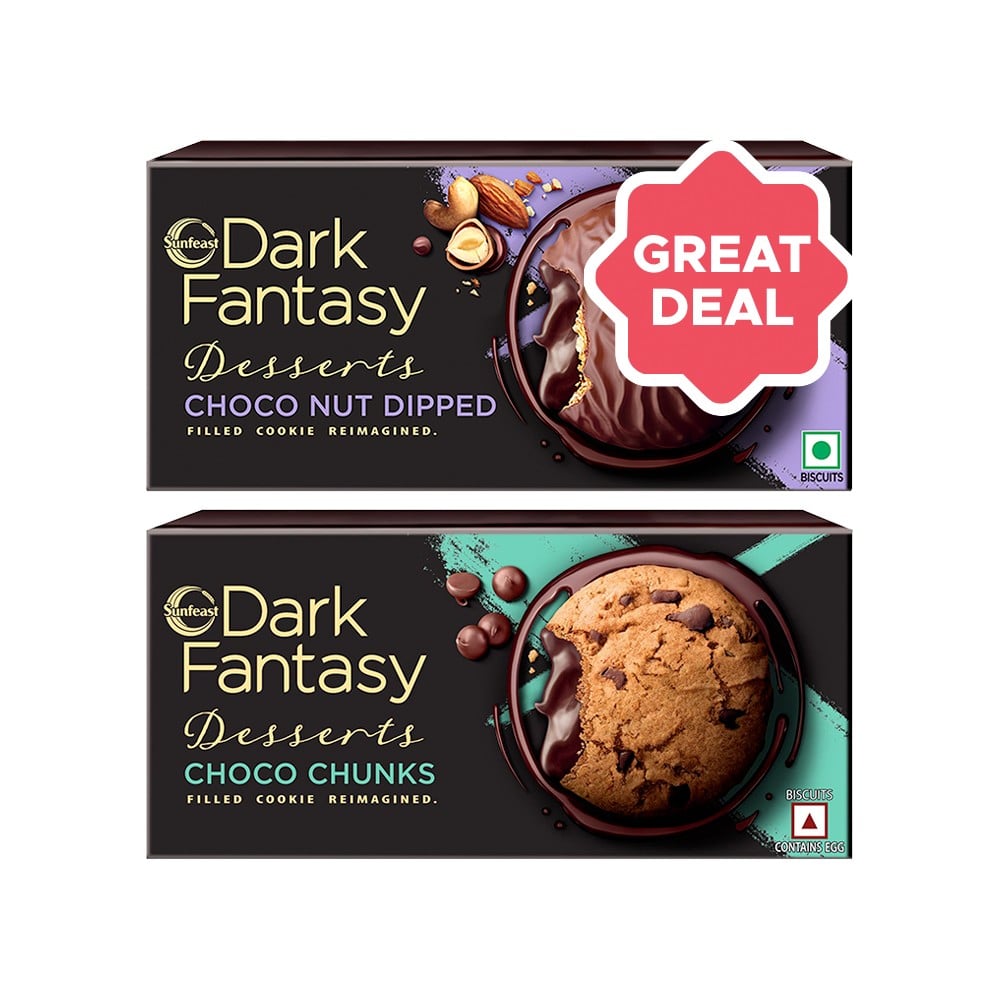 Sunfeast Dark Fantasy Desserts Choconut Dipped Cookies + Desserts Choco ...