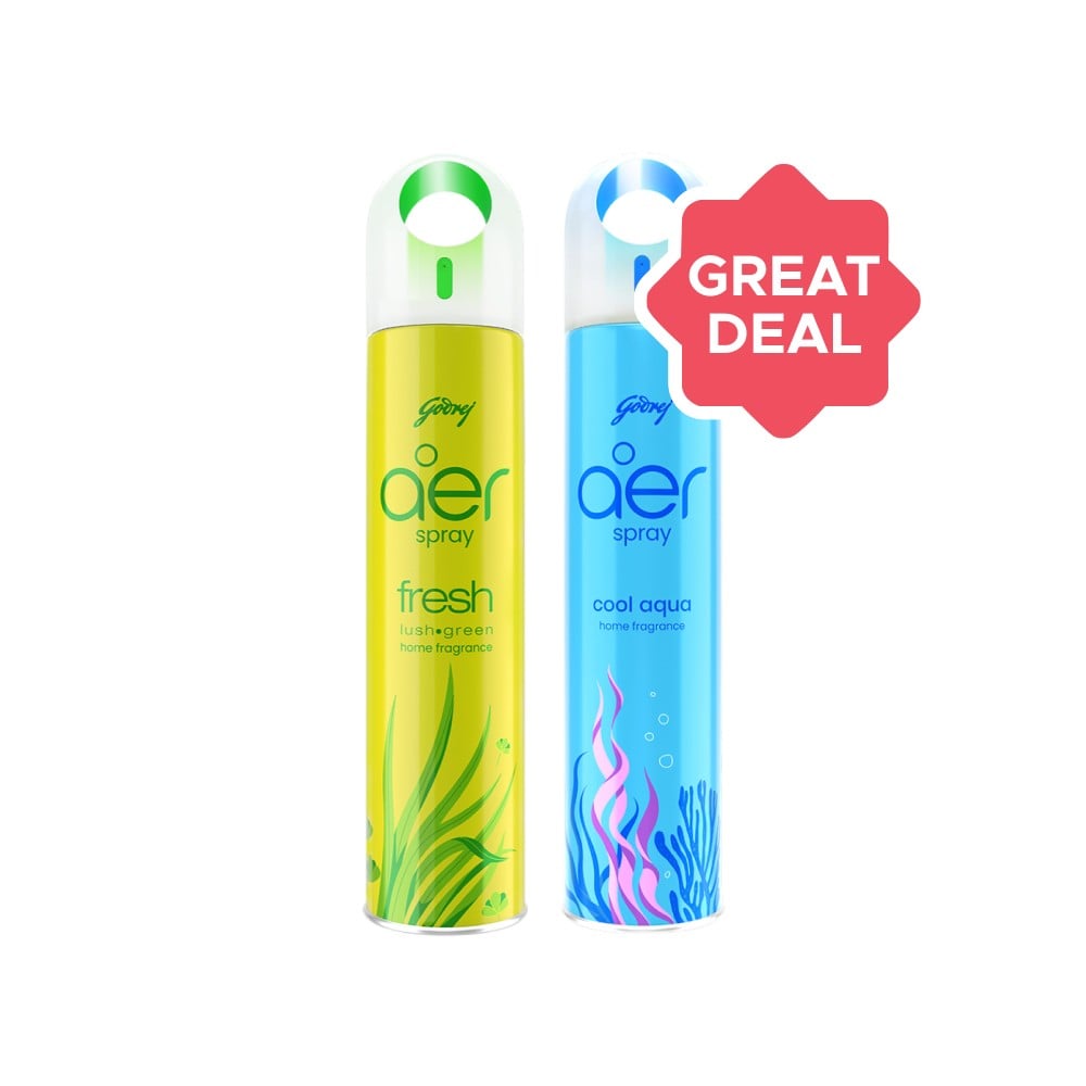 Godrej Aer Cool Surf Blue Room Freshener + Godrej Aer Fresh Lush Green ...