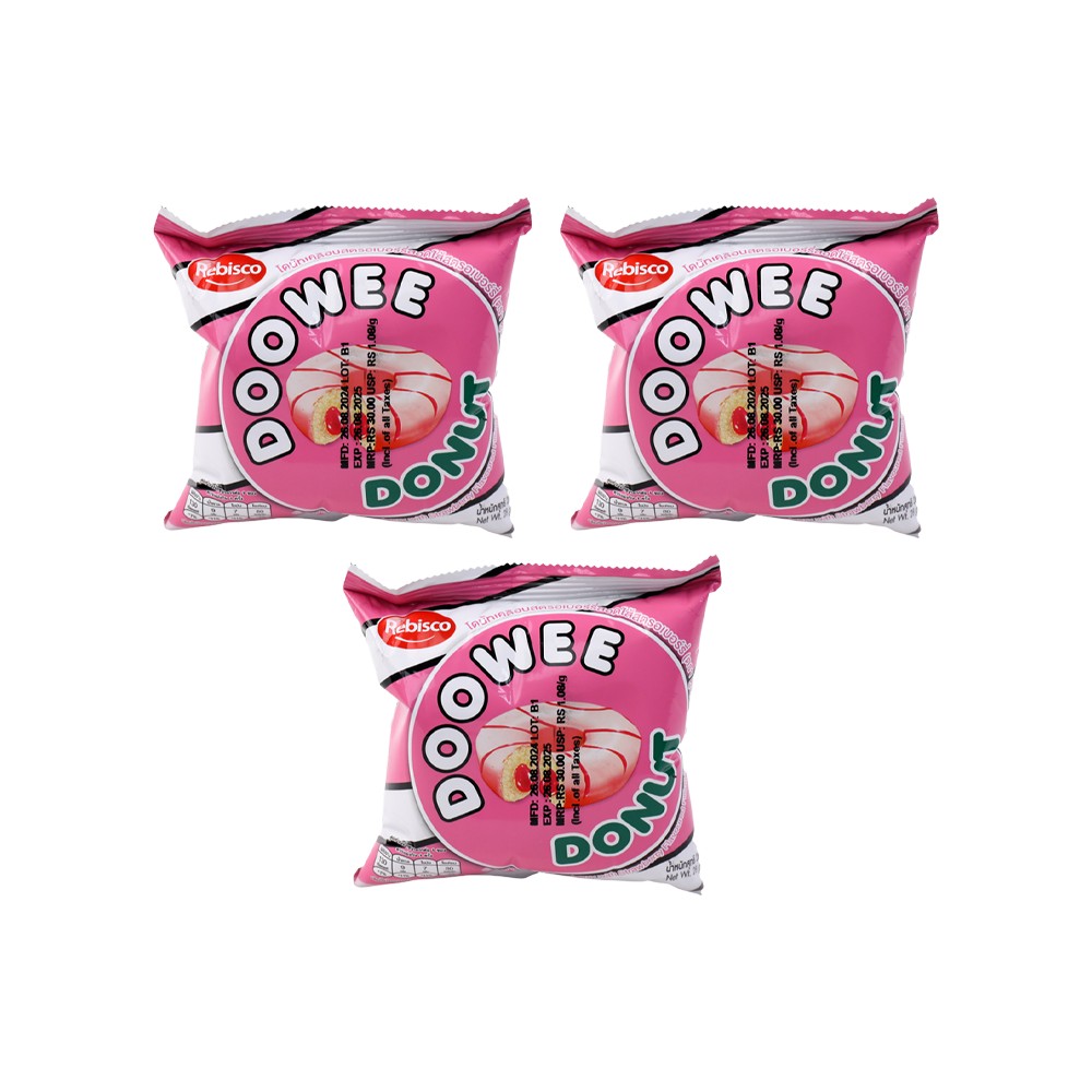 Doowee Donut Strawberry Donut - Pack of 3 Price - Buy Online at Best ...