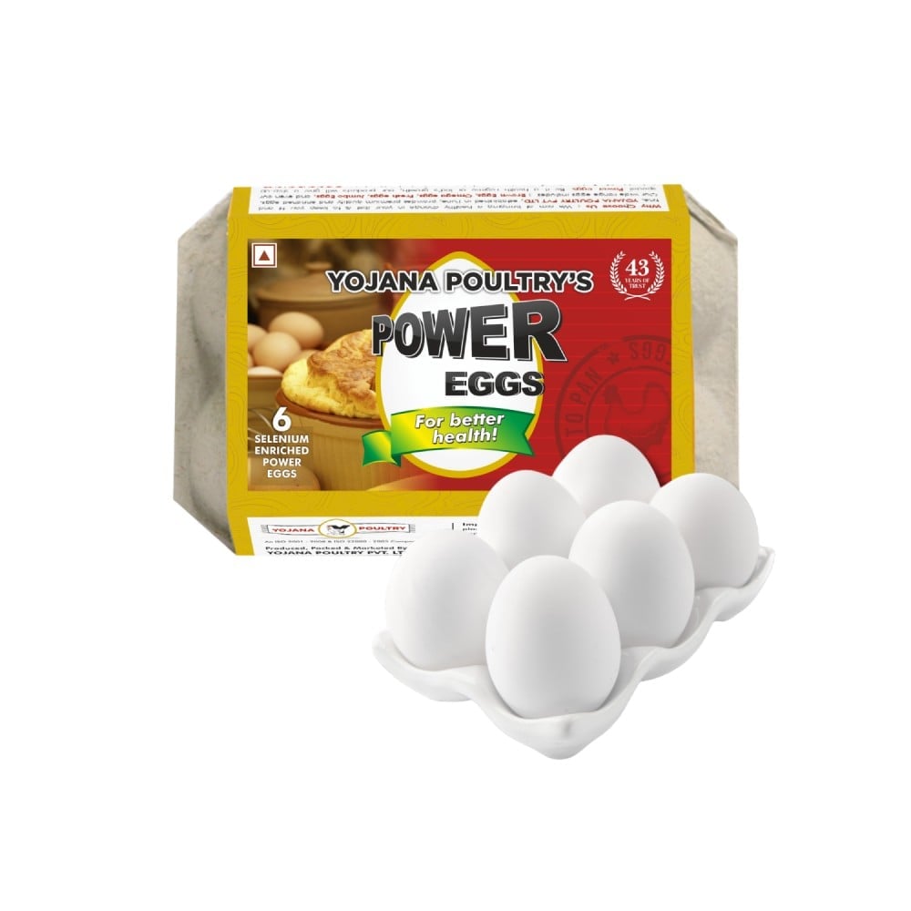 Yojana Poultry Power White Eggs - 6 pcs Price - Buy Online at Best ...
