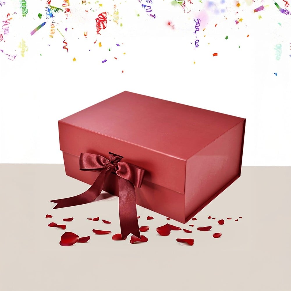 Aakriti Foldable Gifting Box With Satin Ribbon (Maroon) Price - Buy ...