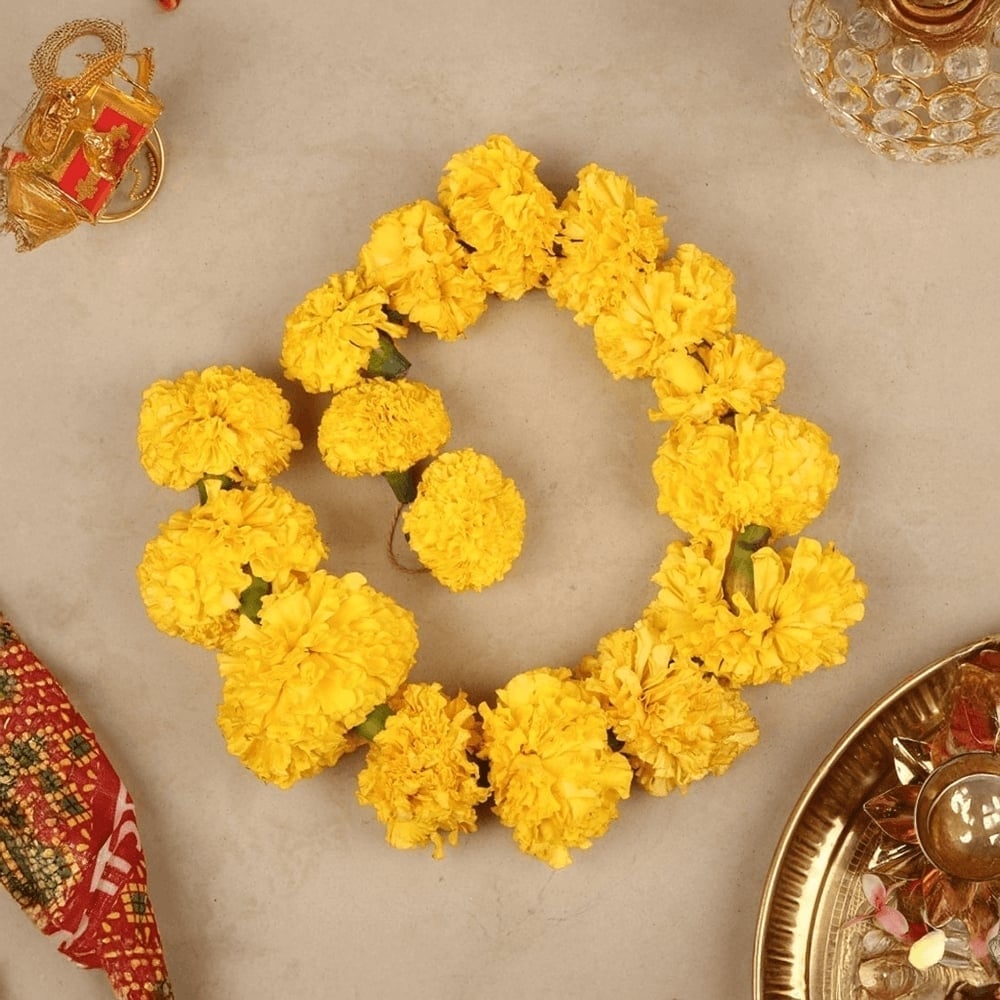Yellow Marigold Flower String Price - Buy Online at Best Price in India