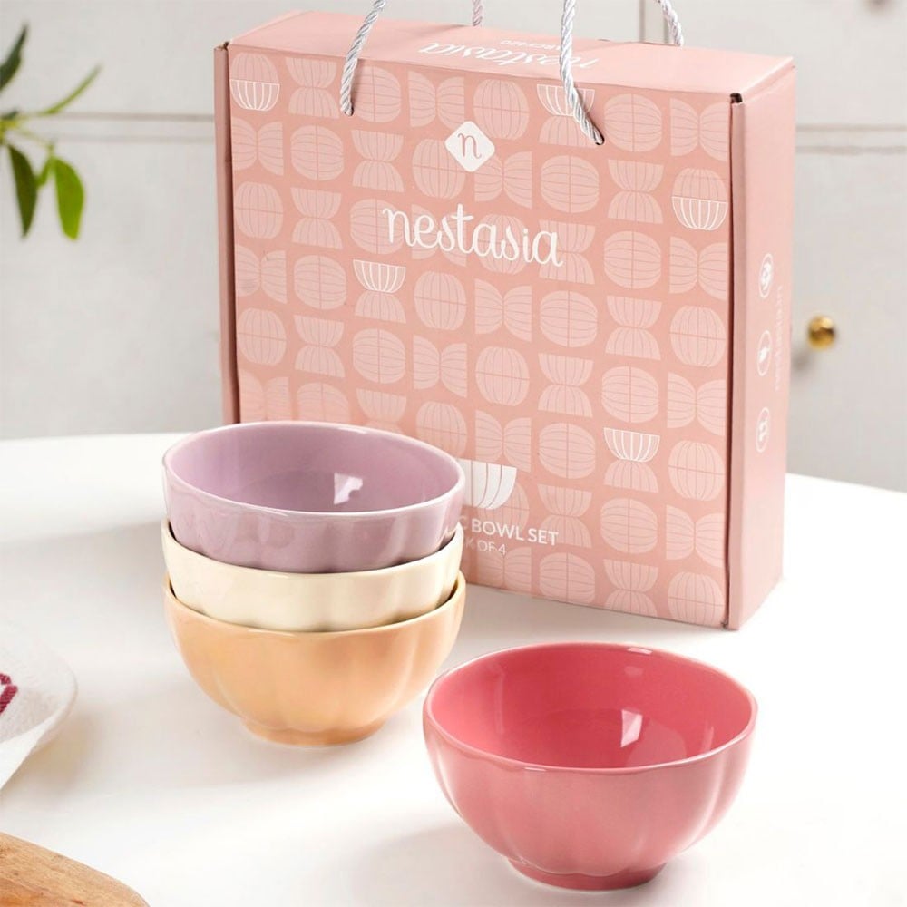 Nestasia Ceramic Gloss Bowl Set (Multicolour) Price - Buy Online at ...