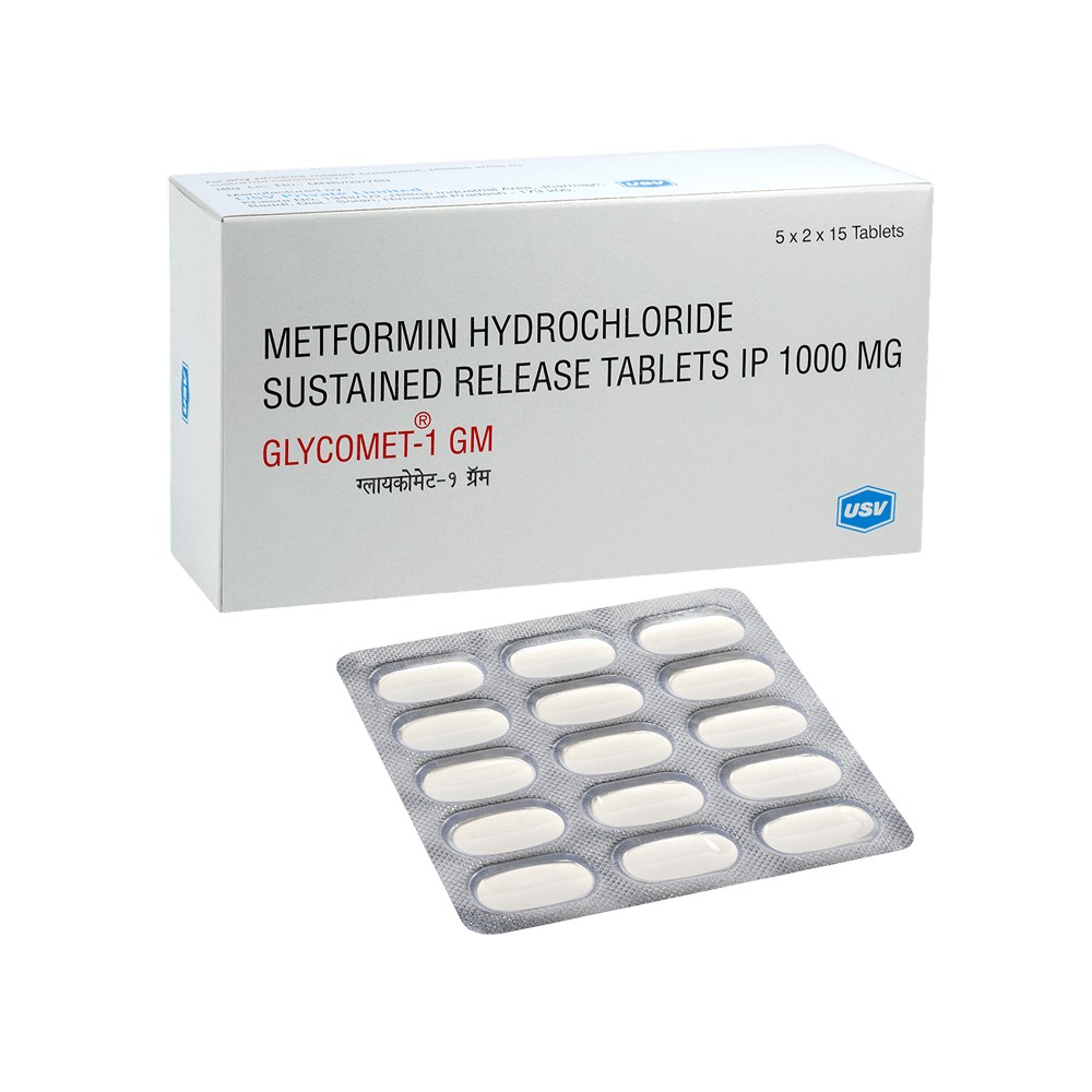 Glycomet 1gm Tablets Price - Buy Online at ₹63 in India