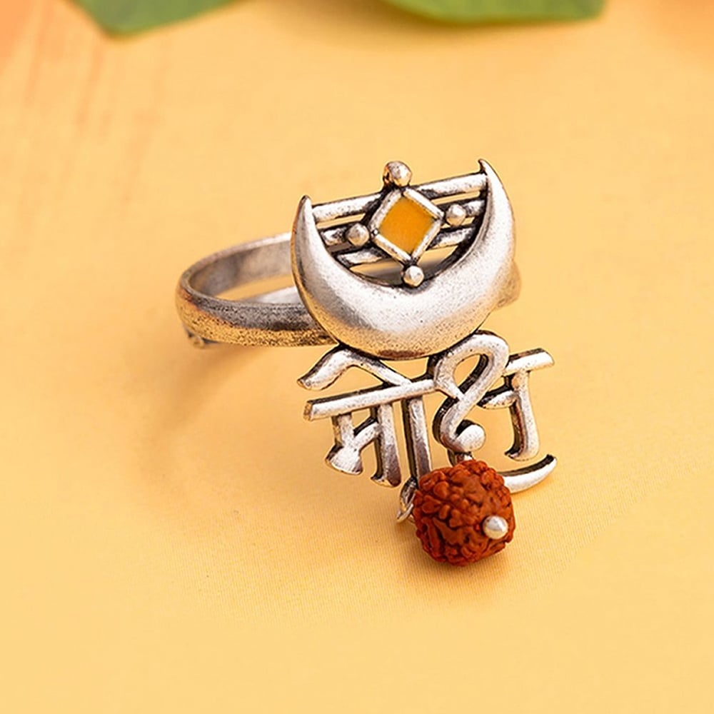 Voylla Brahmasmi Moksh Inscription Statement Ring (Silver) Price - Buy ...