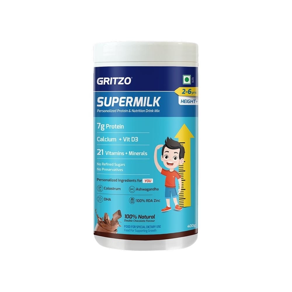 Gritzo SuperMilk Height+ 7 g Protein Drink Mix (2 - 6 years, Double ...