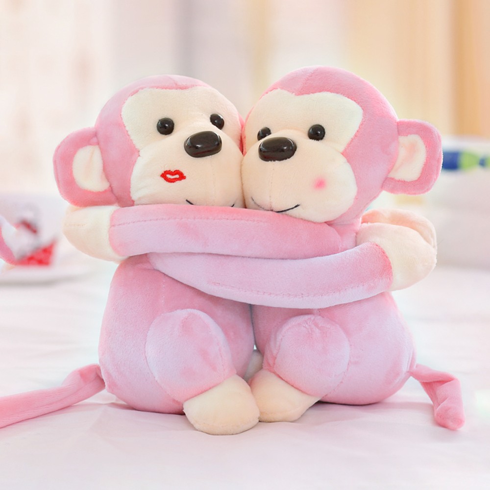 Babique Monkey's Cuddly Couple Plush Soft Toy (Pink) Price - Buy Online ...