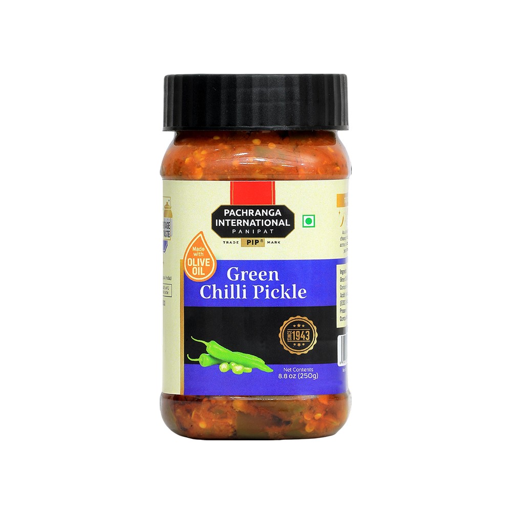 Pachranga's Green Chilli Pickle - Made in Olive Oil Price - Buy Online ...