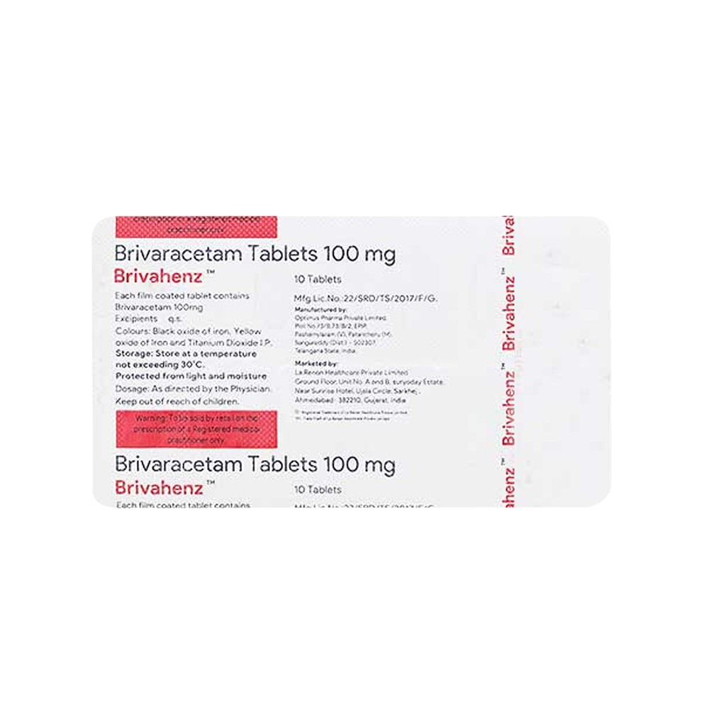Brivahenz 100mg Strip Of 10 Tablets Price - Buy Online at ₹449 in India