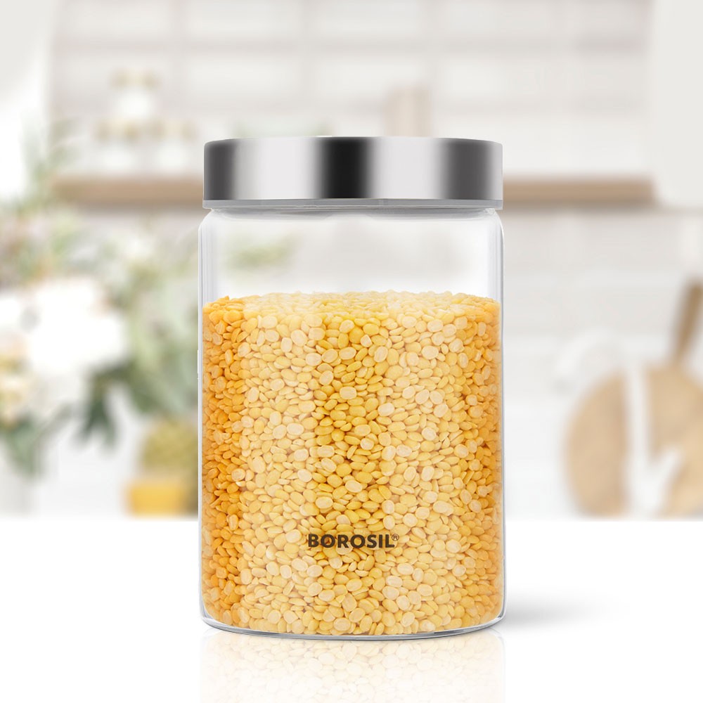 Borosil Borosilicate Glass Jar Set (900 ml) Price - Buy Online at Best ...