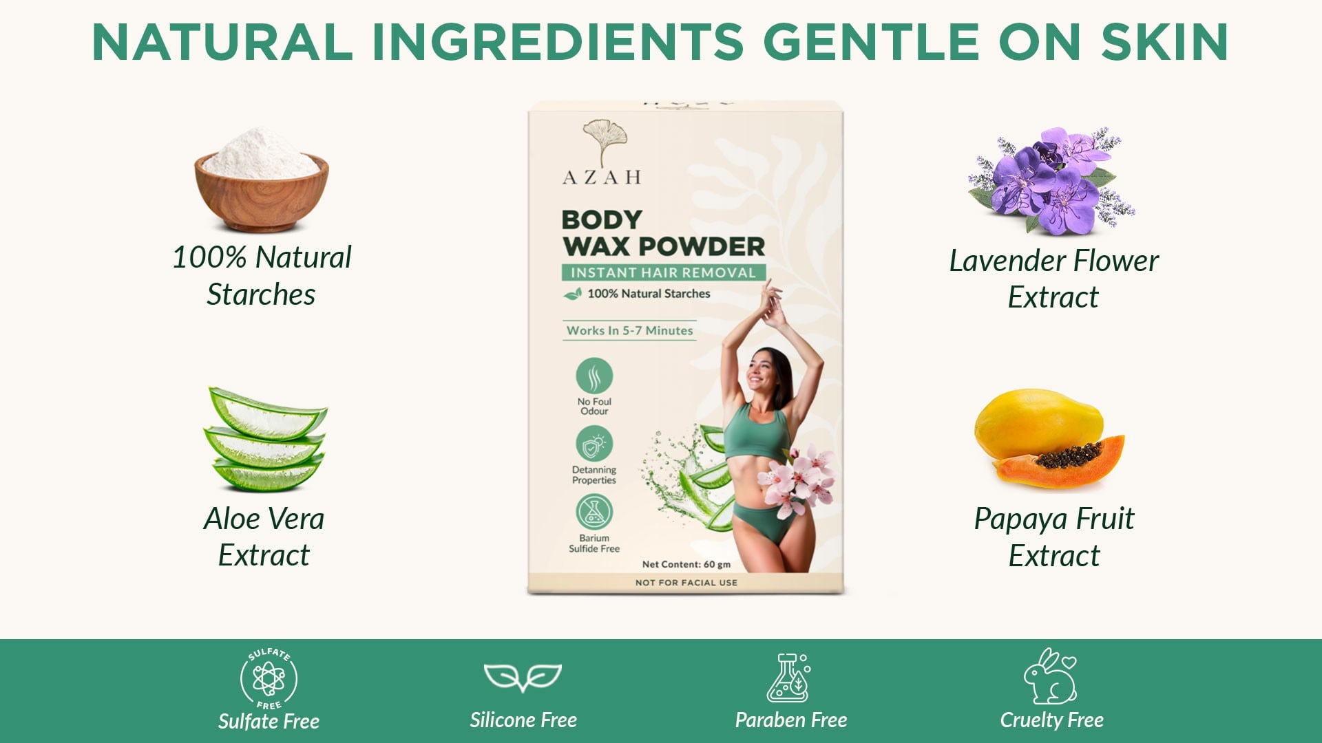Azah Body & Bikini Hair Removal Wax Powder Price - Buy Online at ₹249 ...