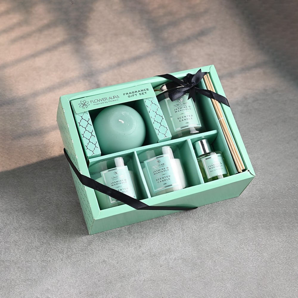 All-in-1 Aroma Candle & Diffuser Gift Set (Jasmine, Marigold) by ...