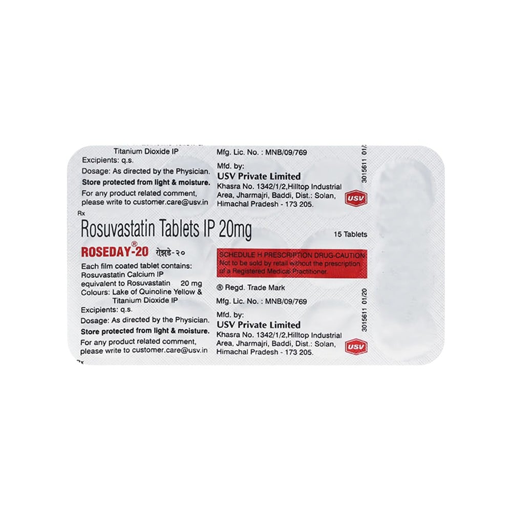 Roseday 20mg Strip Of 15 Tablets Price - Buy Online at ₹369 in India
