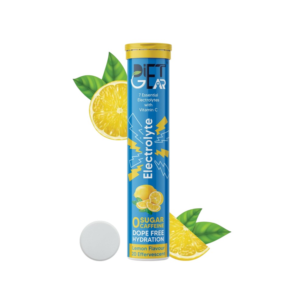 Diet Gear Instant Energy Electrolyte Lemon Flavour Effervescent Tablets ...