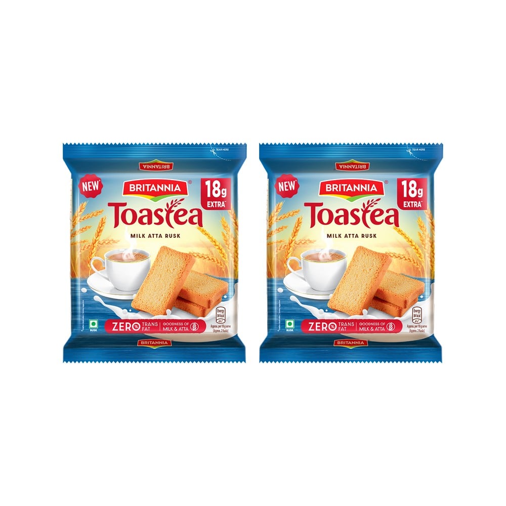 Britannia Toastea Milk Atta Rusk - Pack of 2 Price - Buy Online at ₹59 ...