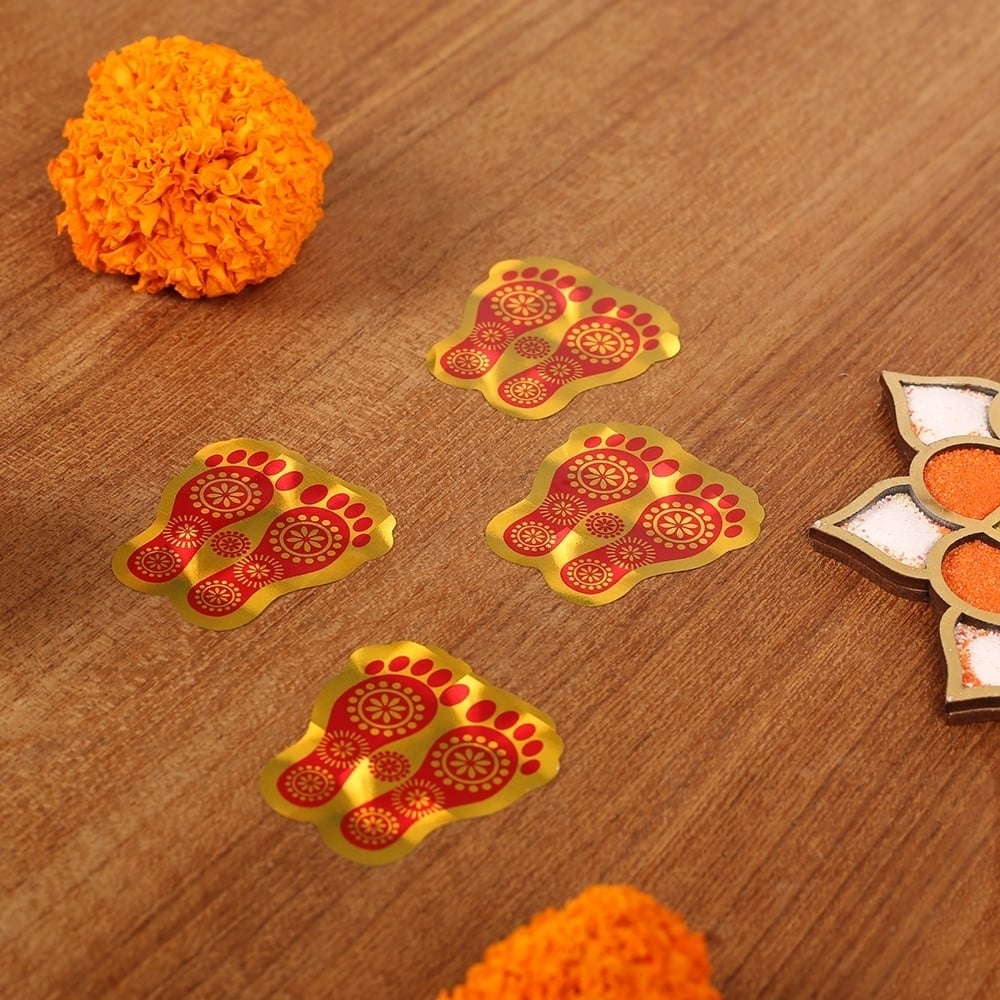 Laxmi Charan Sticker (Red) - DiaCraft Price - Buy Online at Best Price ...