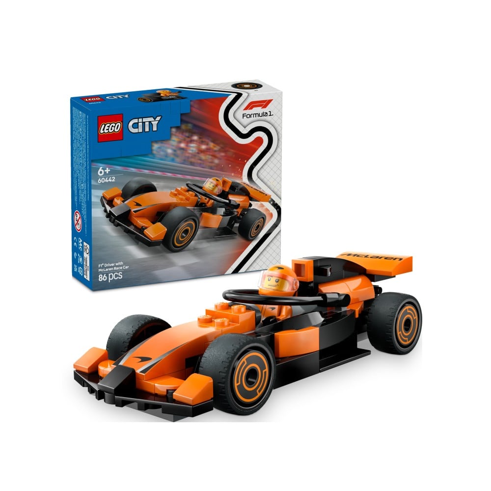 Lego City F1 Driver with McLaren Race Car Mini Vehicle Toy Building Set ...