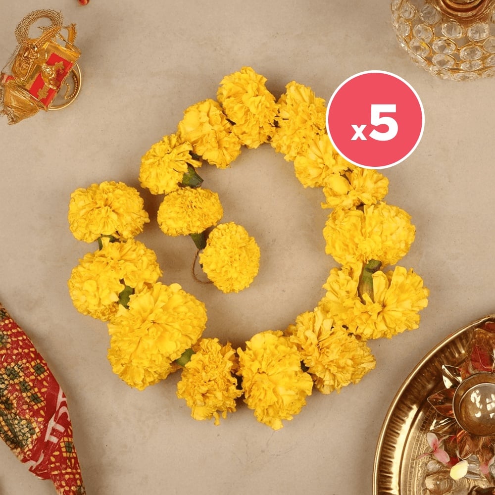 Yellow Marigold Flower String Price - Buy Online at Best Price in India