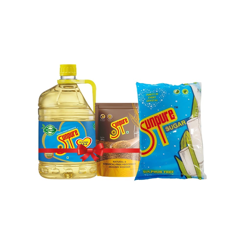 Sunpure Refined Sunflower Oil + Sulphurless Sugar Combo Price - Buy ...