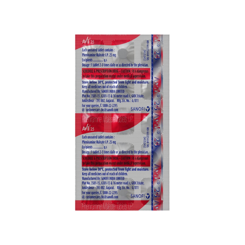 Avil 25mg Strip Of 15 Tablets Price - Buy Online at Best Price in India
