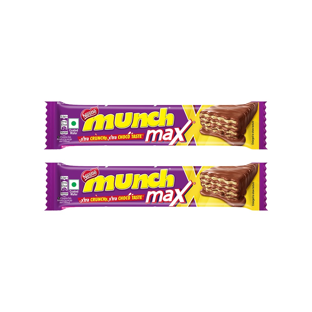 Nestle Munch Max Choco Coated Crunchy Wafer Chocolate - Pack of 2 Price ...