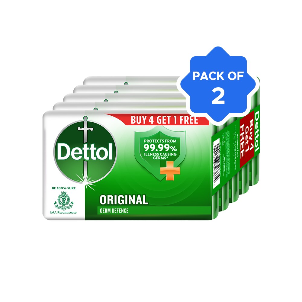 Dettol Original Bathing Bar Soap with 12 Hr Protective Shield - Pack of ...