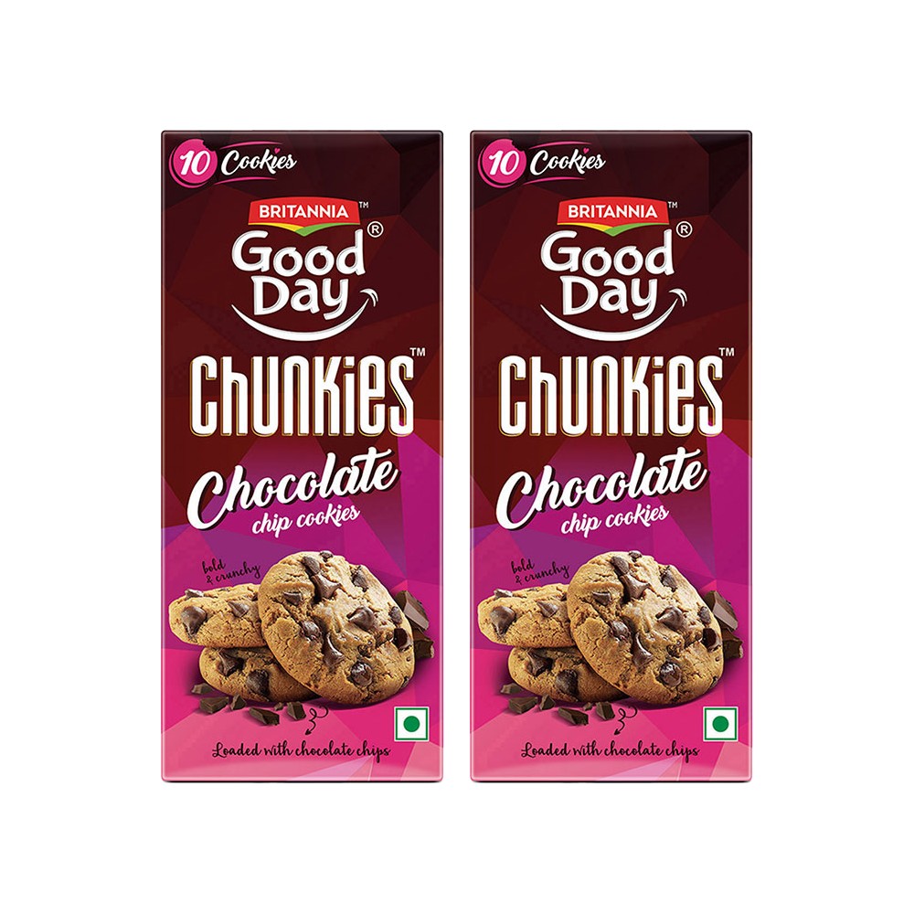 Britannia Good Day Chunkies Chocolate Chip Cookies (100 g) - Pack of 2 ...