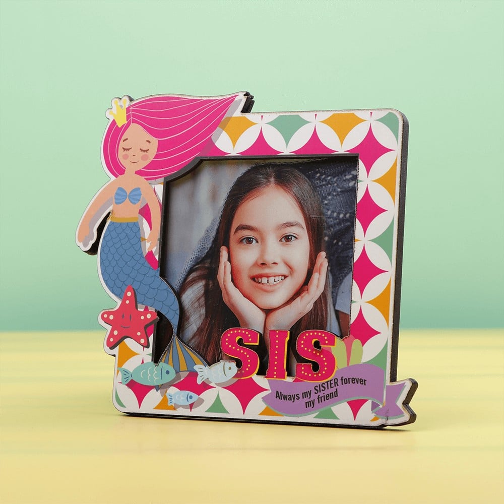 Archies Sis Photo Frame Fridge Magnet (13.5 cm x 12.5 cm, Pink, Green ...
