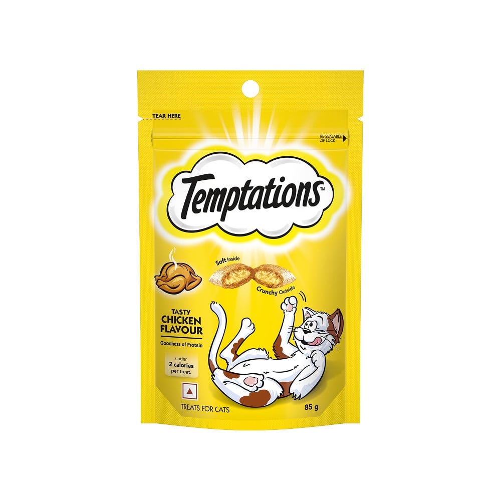 Temptations Crunchy Crunchy Cat Treat - Tasty Chicken Flavour Price ...
