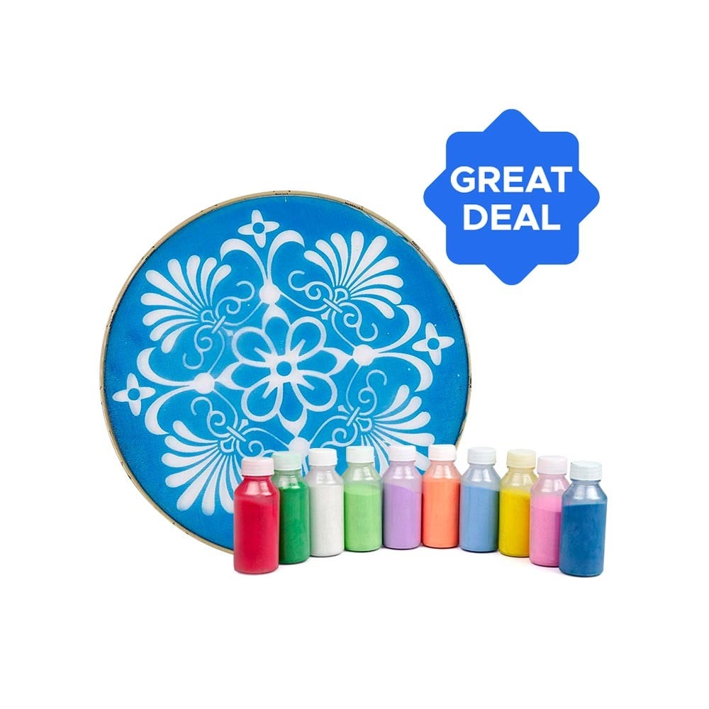 Creative Space Rangoli Stencil Set - + Rangoli Colors (Multicolour ...
