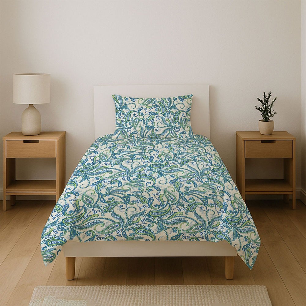 Home Elegance by myTRIDENT Microfiber Single Bedsheet Set (Coral Blue ...