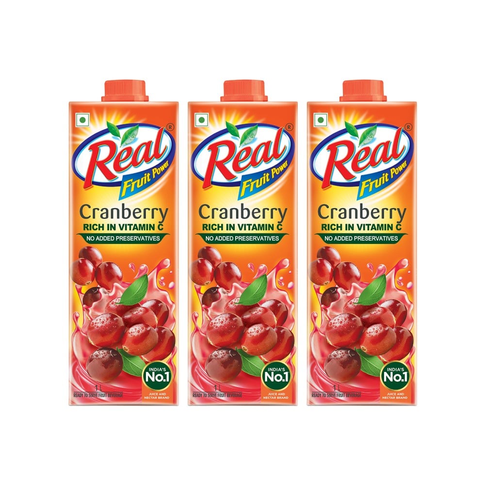 Real Fruit Power Cranberry Juice - Pack of 3 Price - Buy Online at ₹370 ...