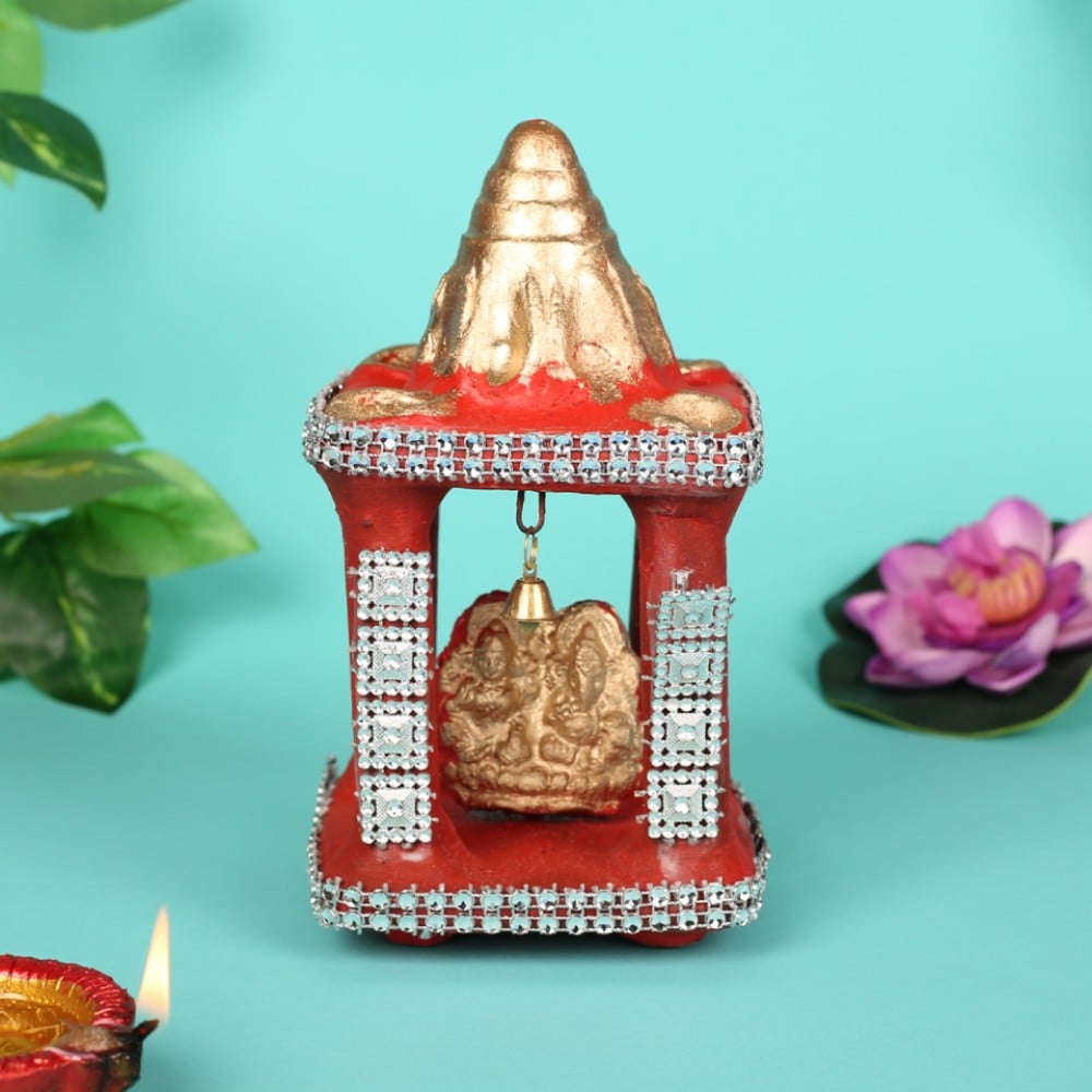 Diwali Pooja Clay Hatri (Red & Golden) by Chandar Price - Buy Online at ...