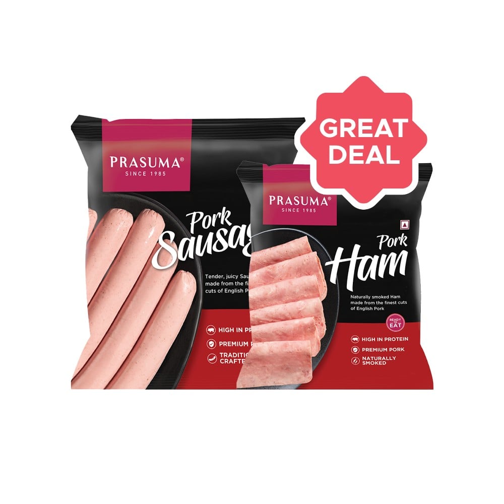 Prasuma Pork Sausage + Pork Ham Combo Price - Buy Online at Best Price ...