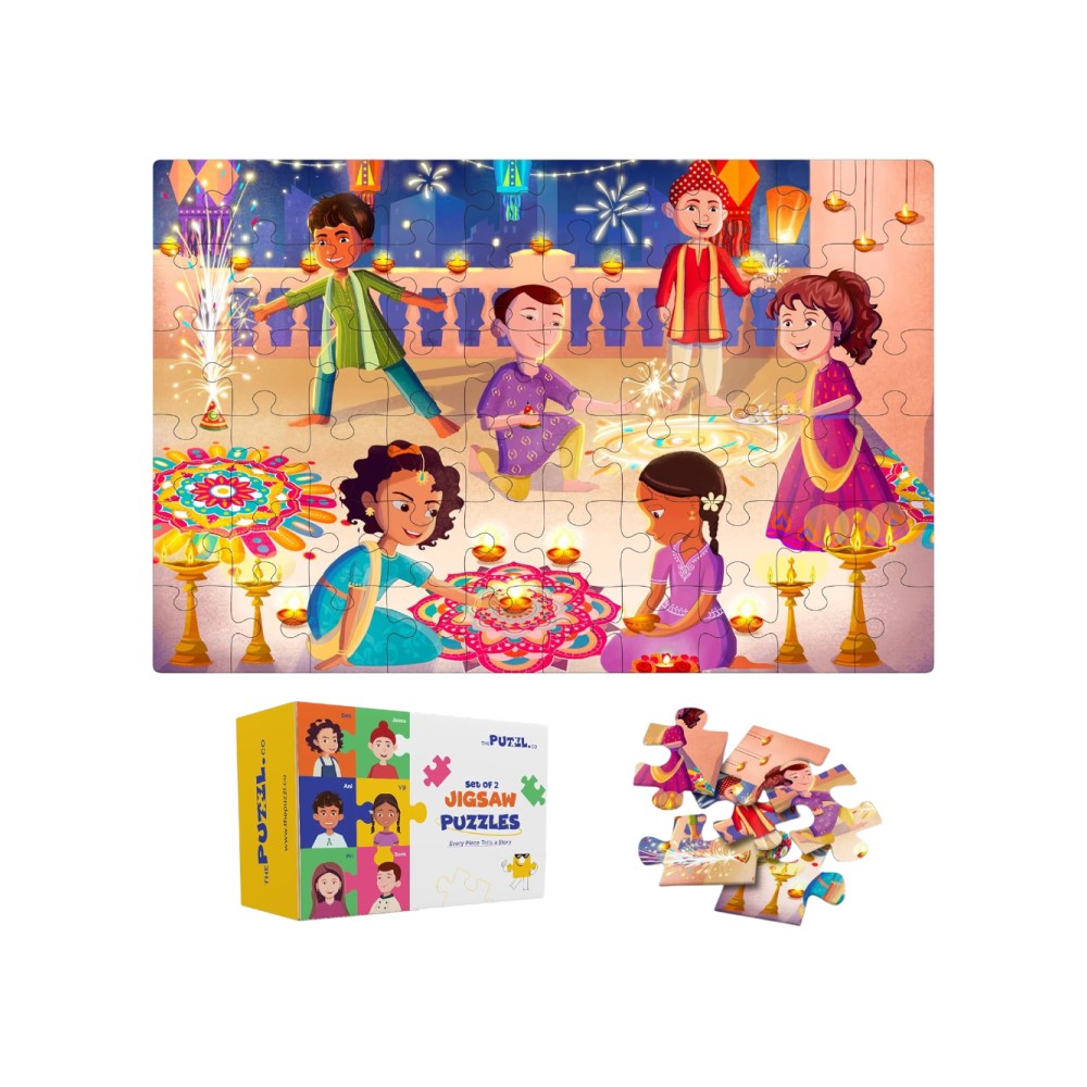 The Puzzl Co Diwali & Holi Themed Jigsaw Puzzle (Multicolour) Price ...