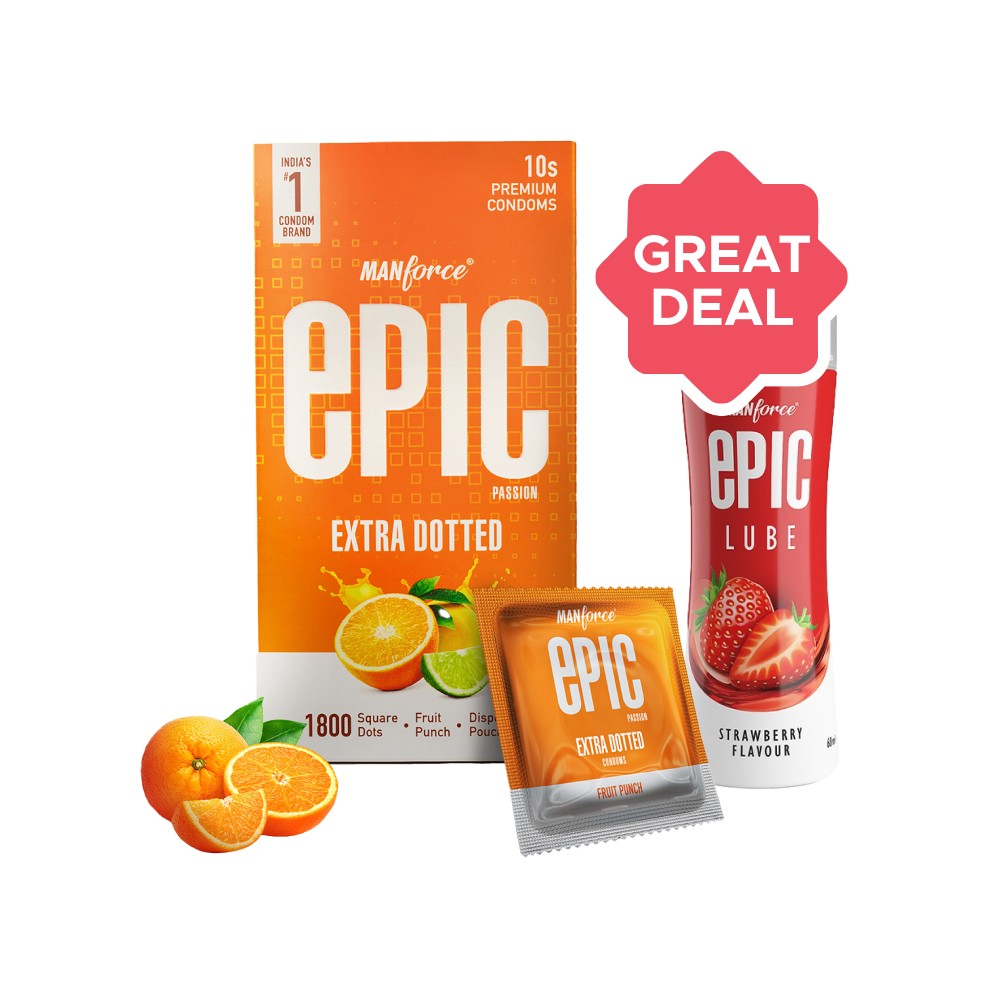 Manforce Epic Strawberry Flavoured Lubricant (water based) + Passion ...