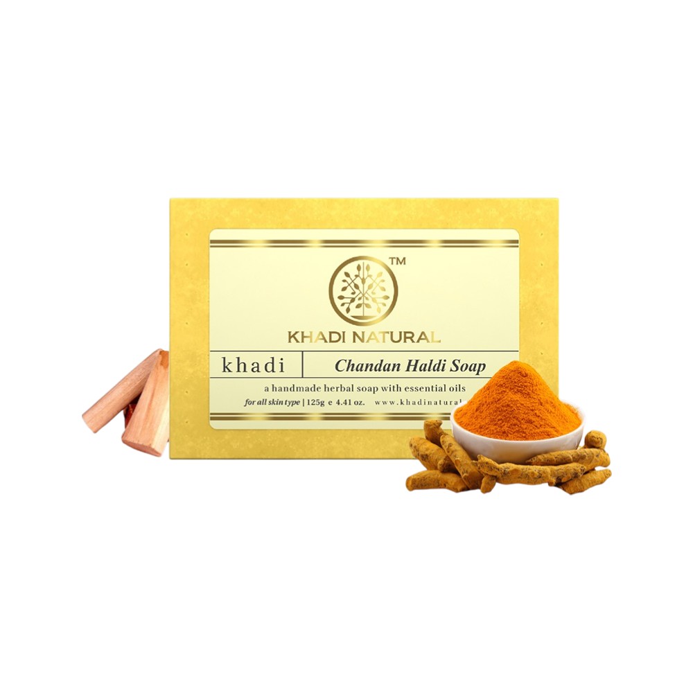 Khadi Natural Chandan Haldi Handmade Soap Price - Buy Online at ₹84 in ...