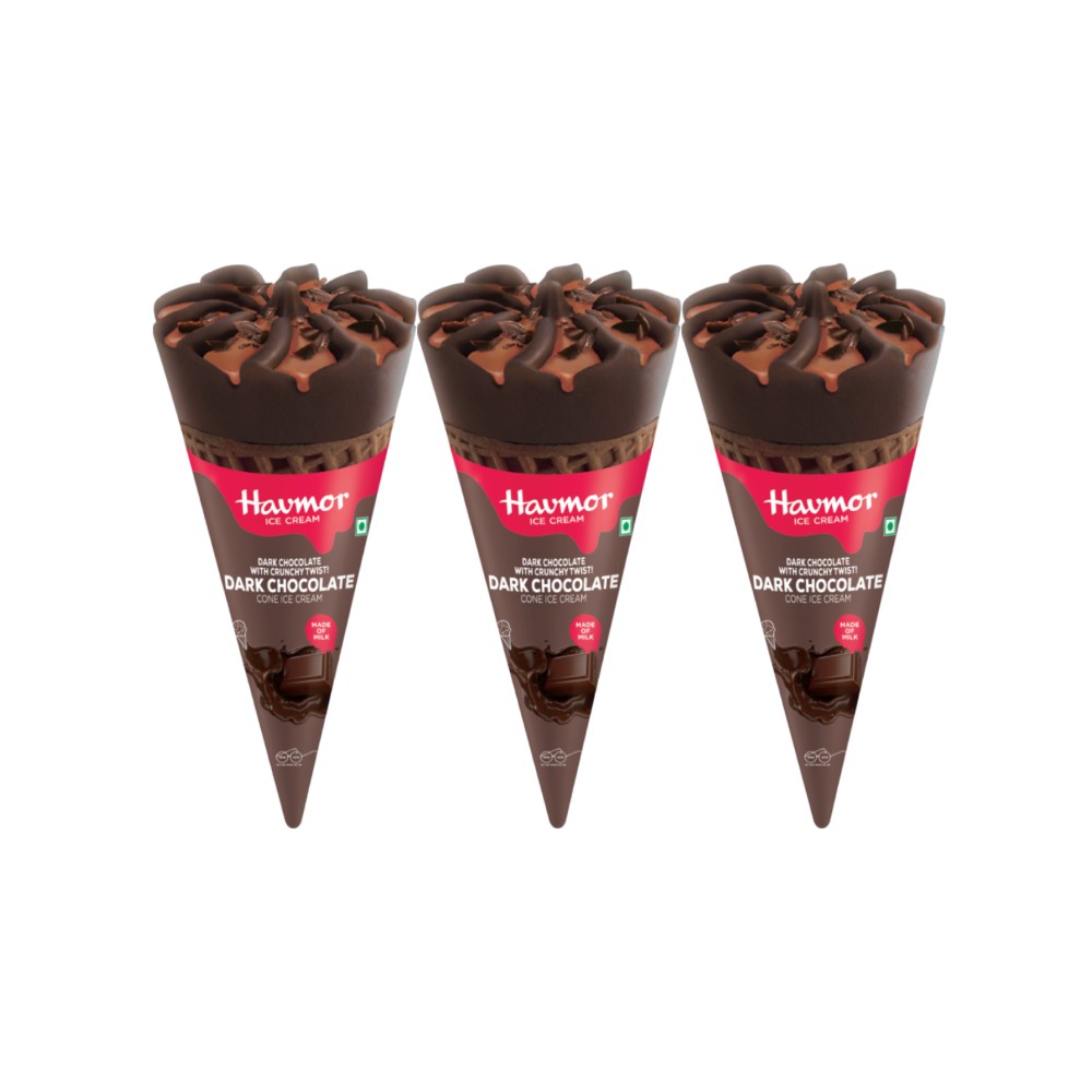 Havmor Dark Chocolate Ice Cream Cone - Pack of 3 Price - Buy Online at ...