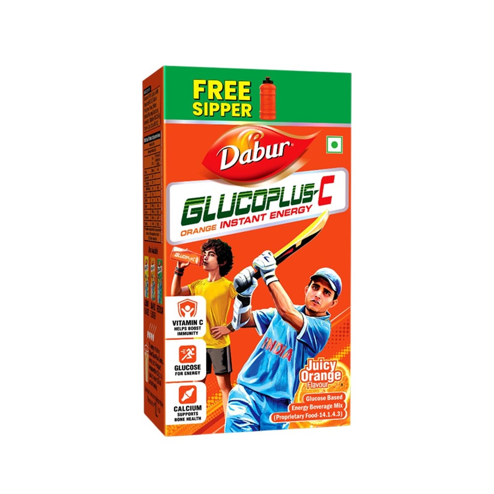 Dabur GlucoPlus-C Orange Glucose Energy Drink - Get Sipper Free Price ...