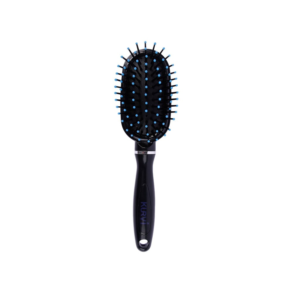 Kurvi Compact Cushioned Hair Brush (Black) Price - Buy Online at Best ...