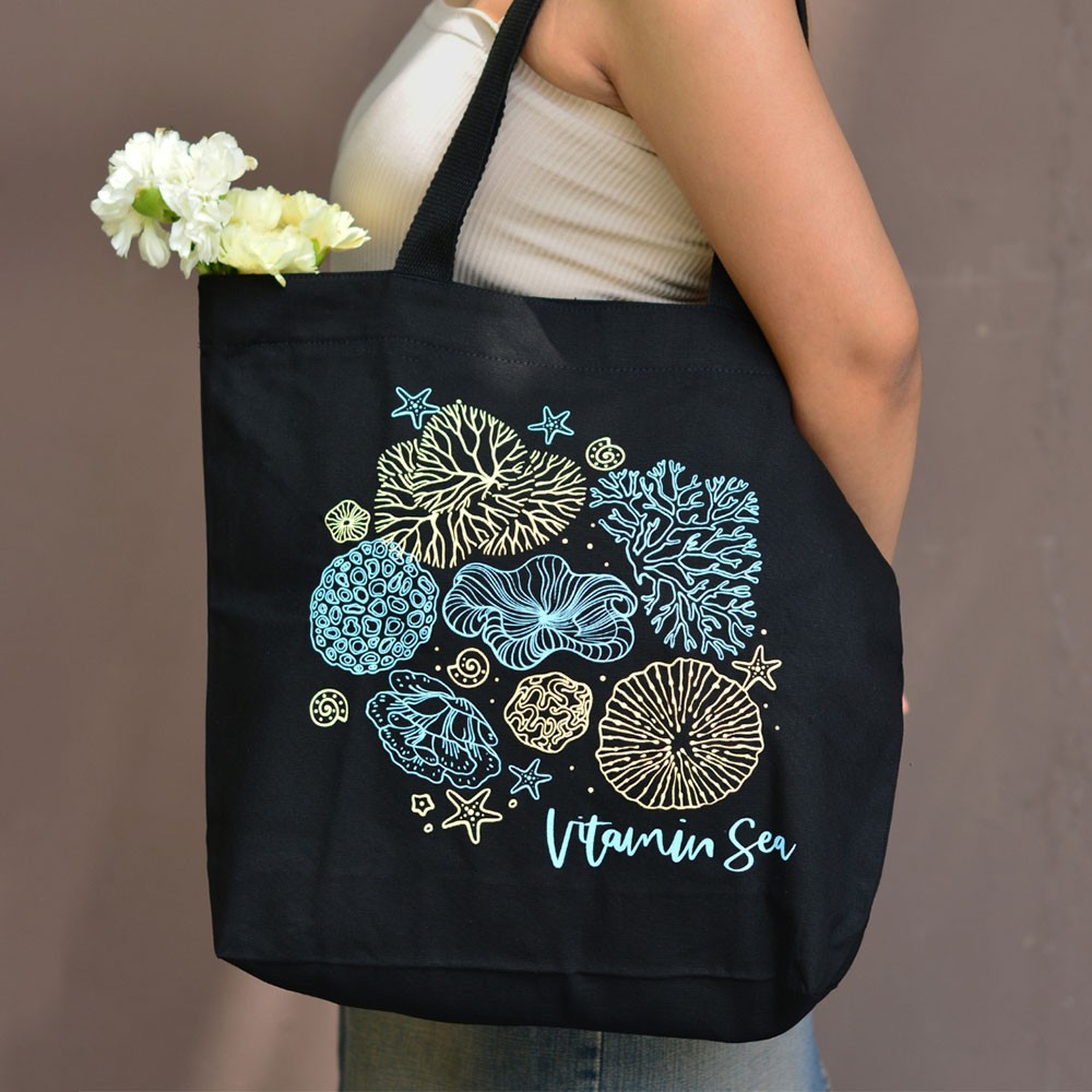 Ecoright Aqua Theme Printed Tote Bag (Black & Aqua Blue) Price - Buy ...